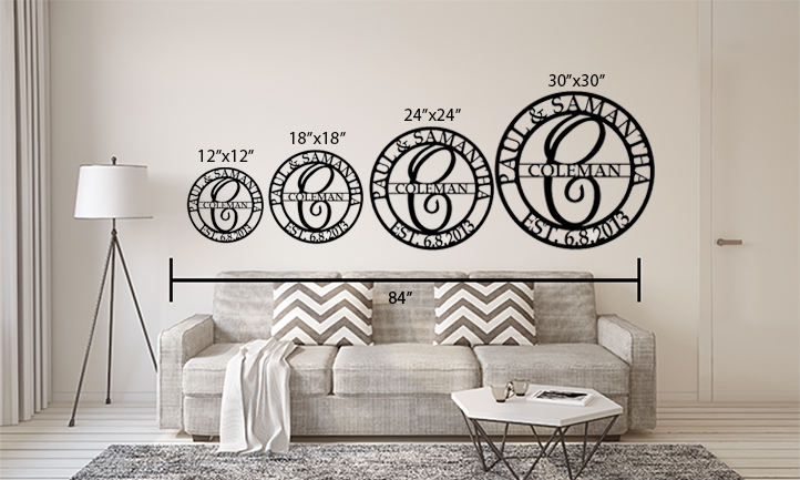 Fancy Circle Monogram with date – Steel Fox Designs