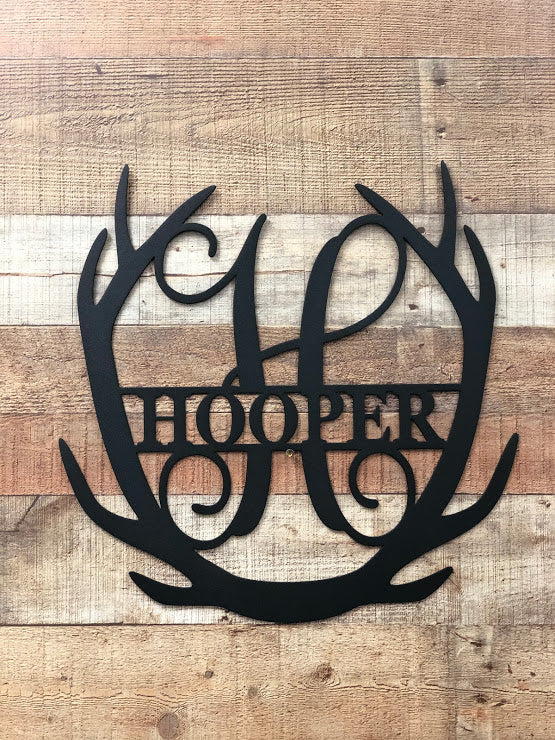 Fancy Antler Monogram – Steel Fox Designs